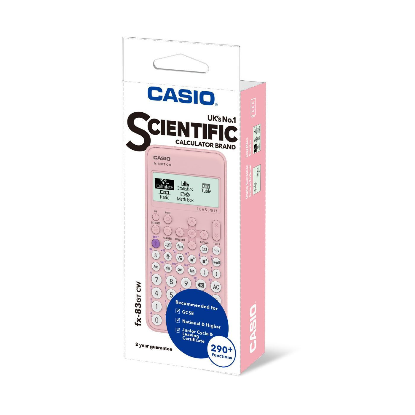 Casio fx-83GT CW Pink. Calculators Direct - Buy calculators online
