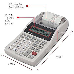 Sharp EL-1611V compact printing calculator. Calculators Direct - Buy ...